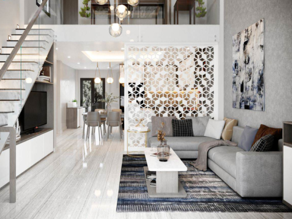 Mẫu phòng khách liền bếp 40m2 đẹp - Nội Thất Hòa Phát Giá Sỉ